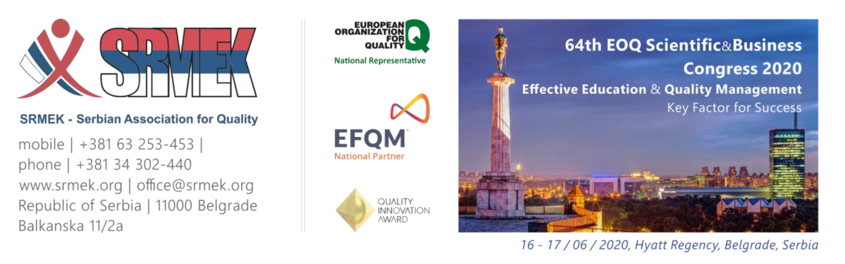 Second Announcement - 64th EOQ Scientific & Business Congress 2020 | SFK